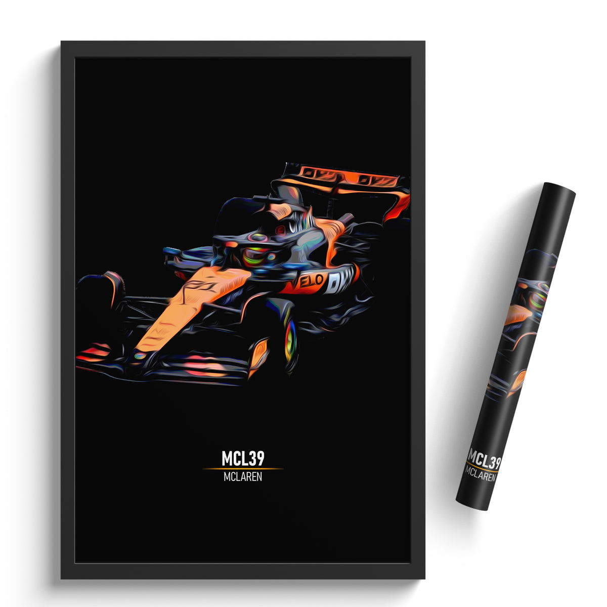McLaren MCL39- F1 Race Car Print 2025 Side View – Illustrated Tracks