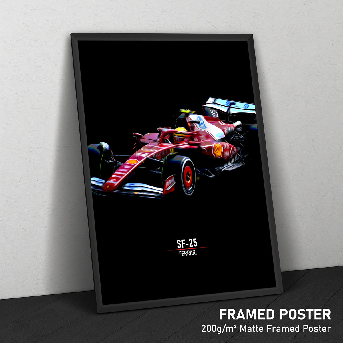 Ferrari SF25- F1 Race Car Print 2025 (sideview) – Illustrated Tracks
