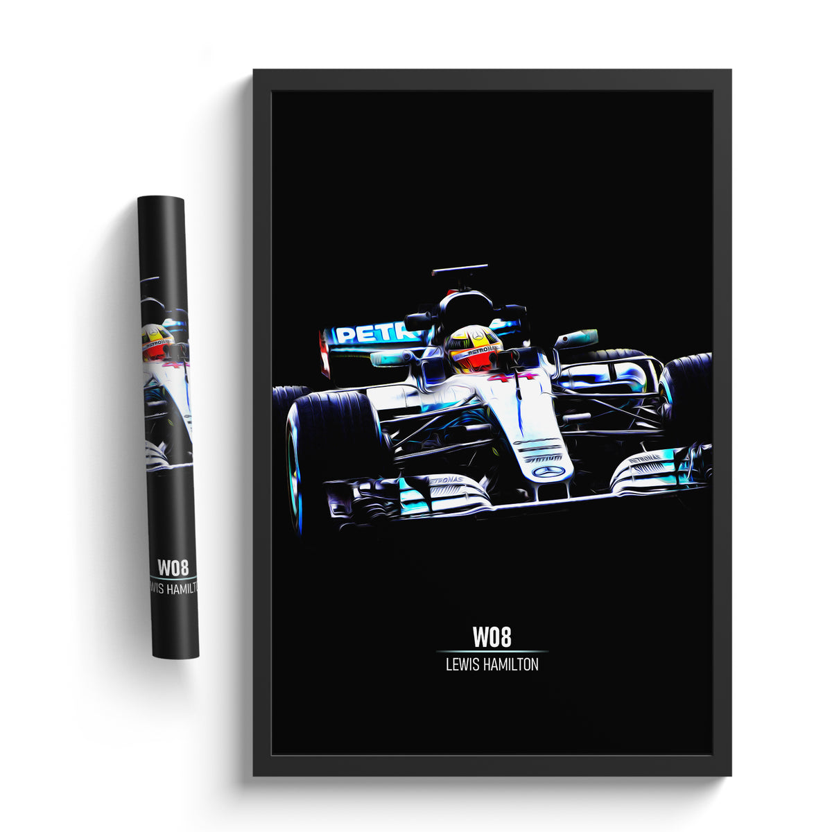 Mercedes W08, Lewis Hamilton 2017 - Formula 1 Print – Illustrated Tracks