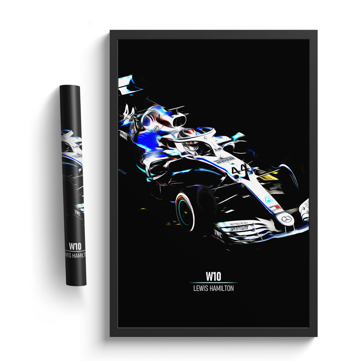 Mercedes W10, Lewis Hamilton 2019 - Formula 1 Print (Variant ...