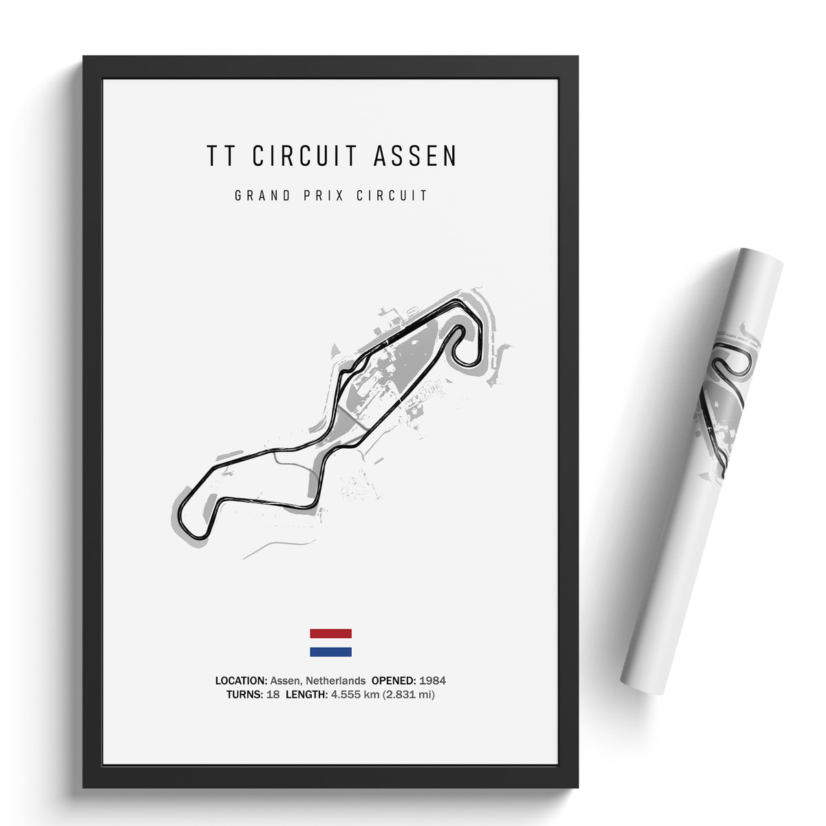 TT Circuit Assen (Grand Prix Circuit) - Racetrack Print – Illustrated ...
