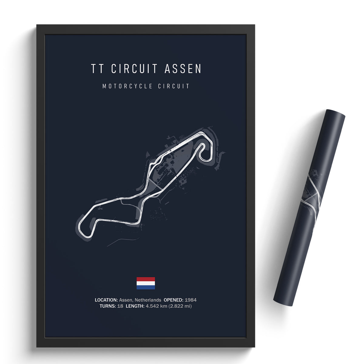 TT Circuit Assen (Motorcycle Circuit) - Racetrack Print – Illustrated ...