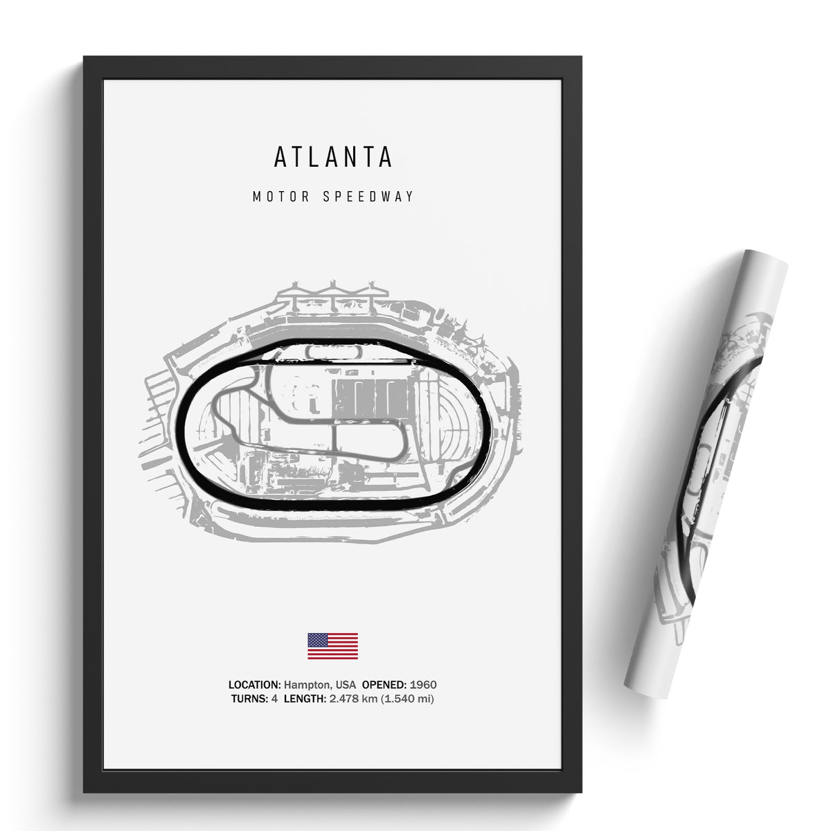 Atlanta Motor Speedway - Racetrack Print – Illustrated Tracks