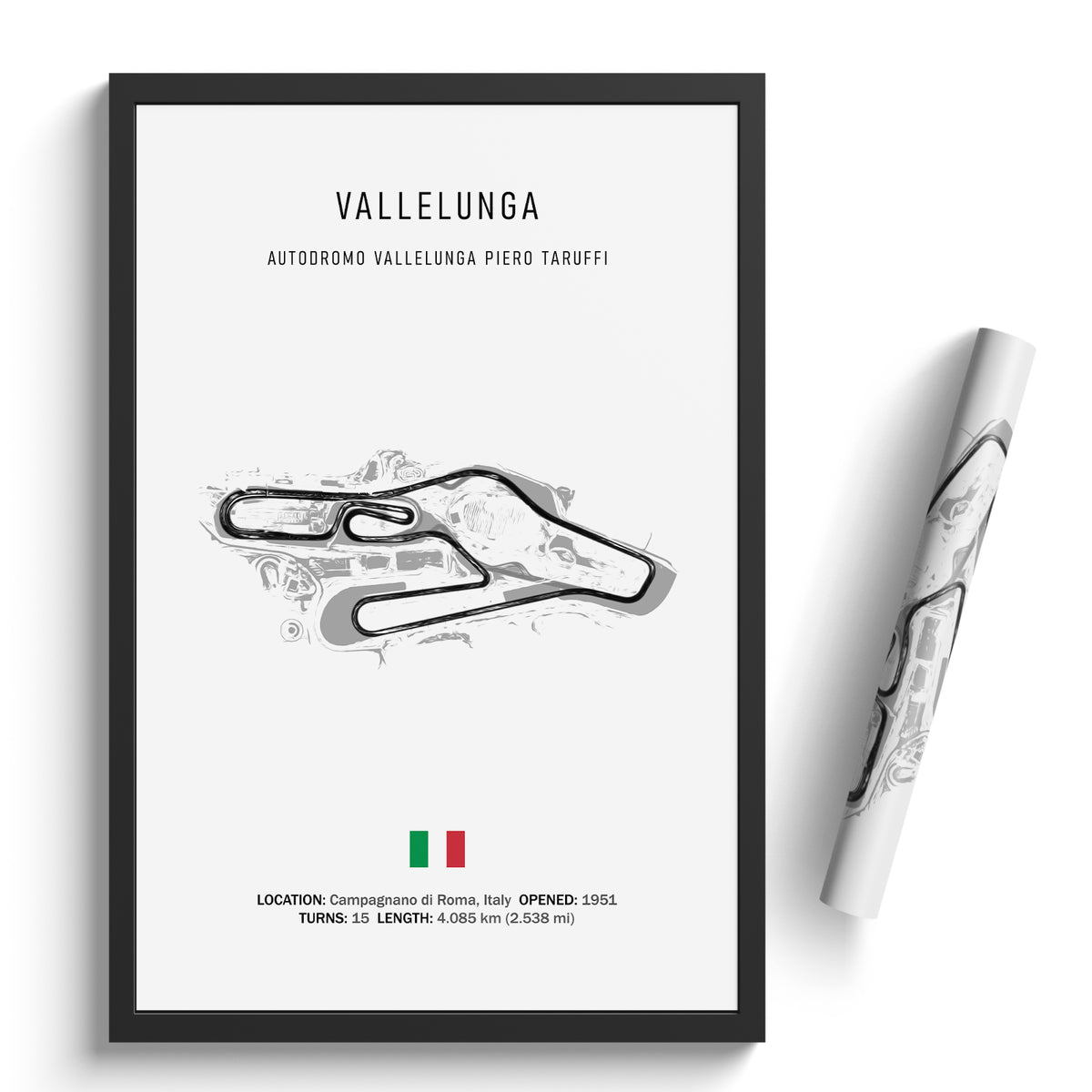Autodromo Vallelunga Piero Taruffi - Racetrack Print – Illustrated Tracks