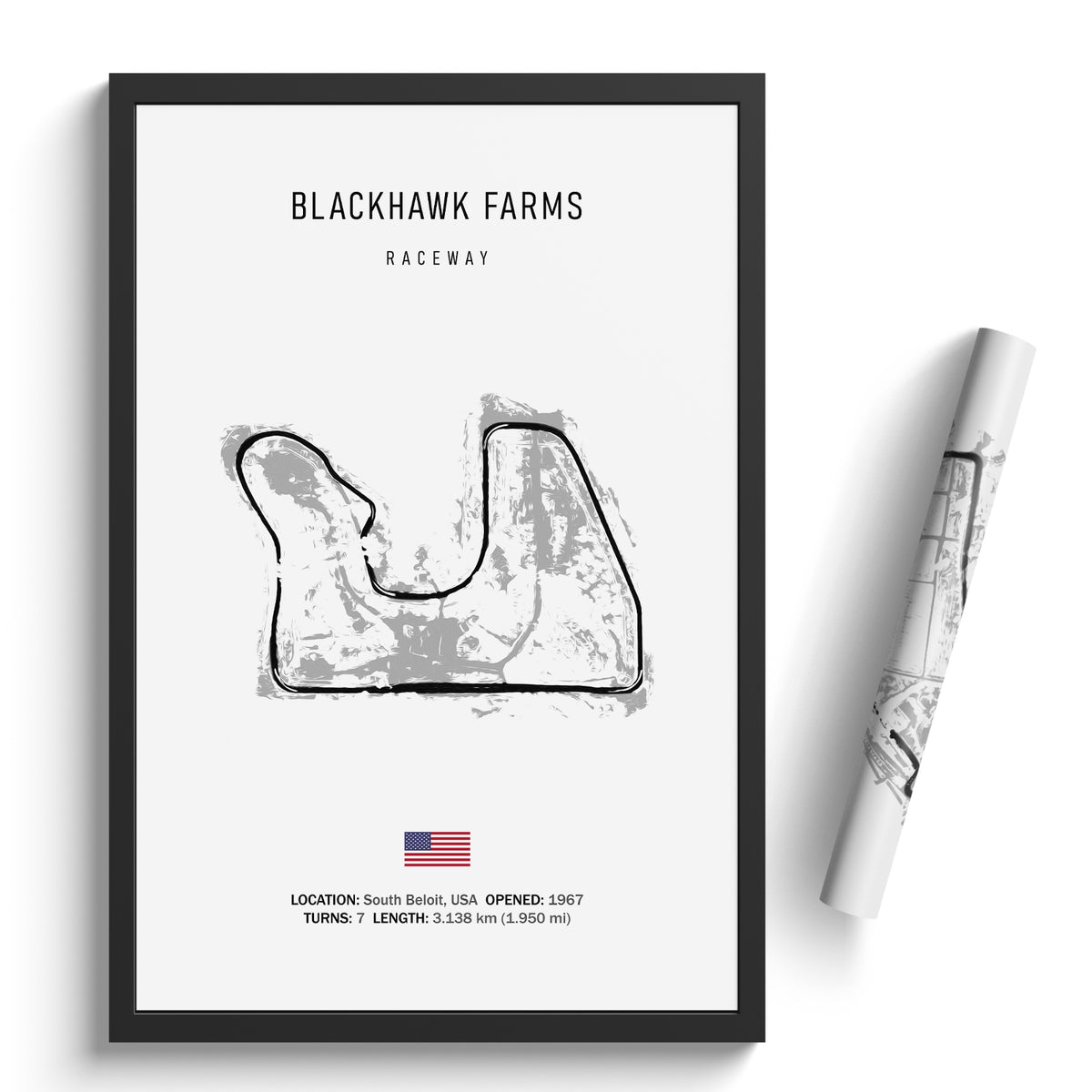 Blackhawk Farms Raceway - Racetrack Print – Illustrated Tracks