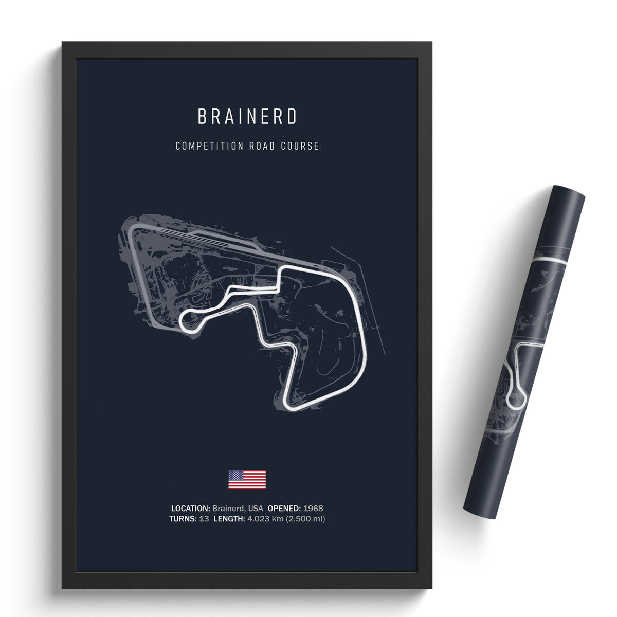 Brainerd (Competition Road Course) - Racetrack Print – Illustrated Tracks