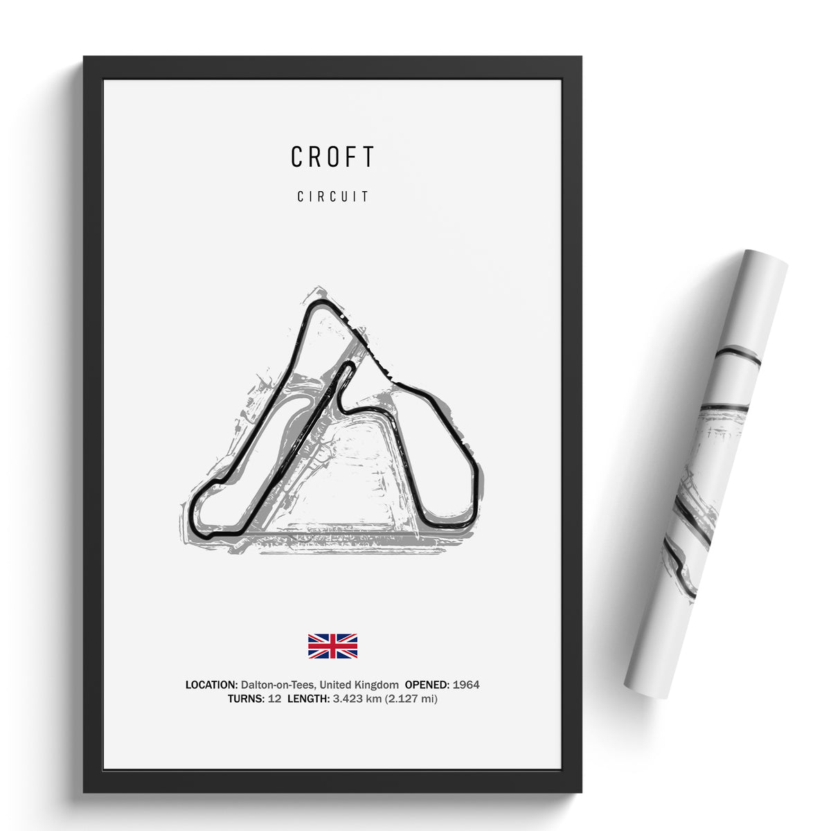 Croft Circuit - Racetrack Print – Illustrated Tracks