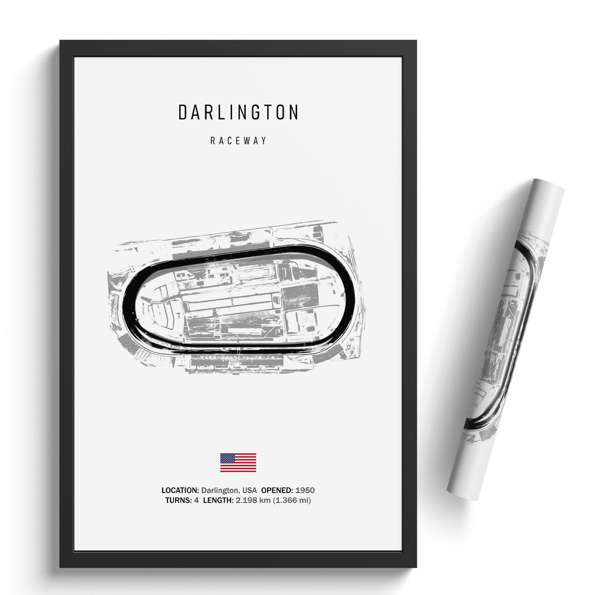 Darlington Raceway - Racetrack Print – Illustrated Tracks