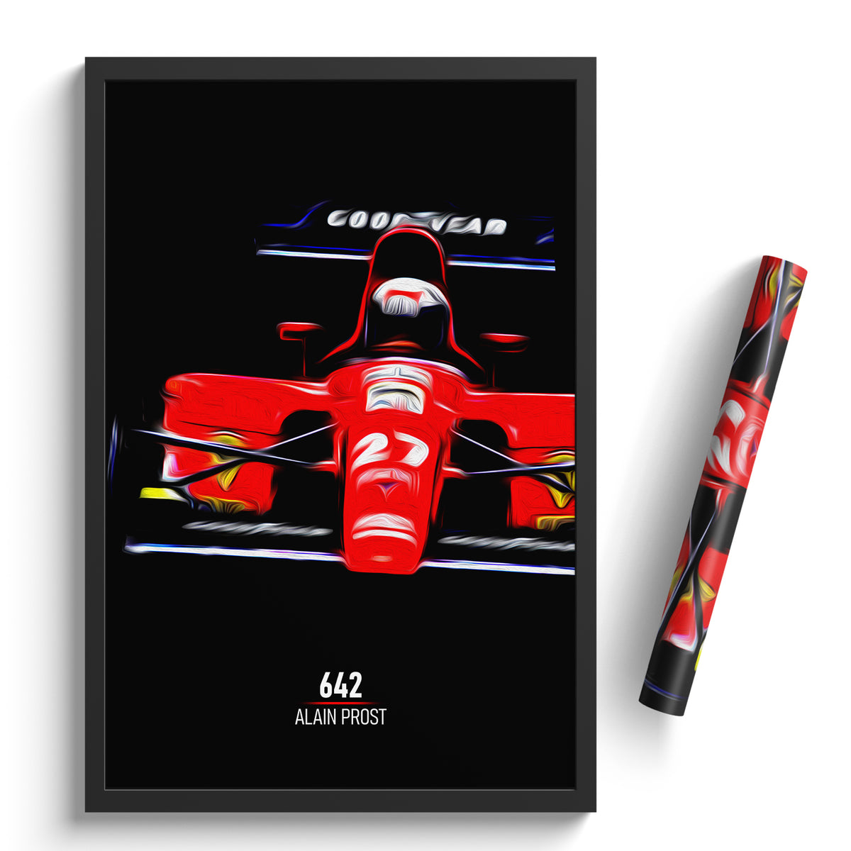 Ferrari 642, Alain Prost 1991 - Formula 1 Print – Illustrated Tracks