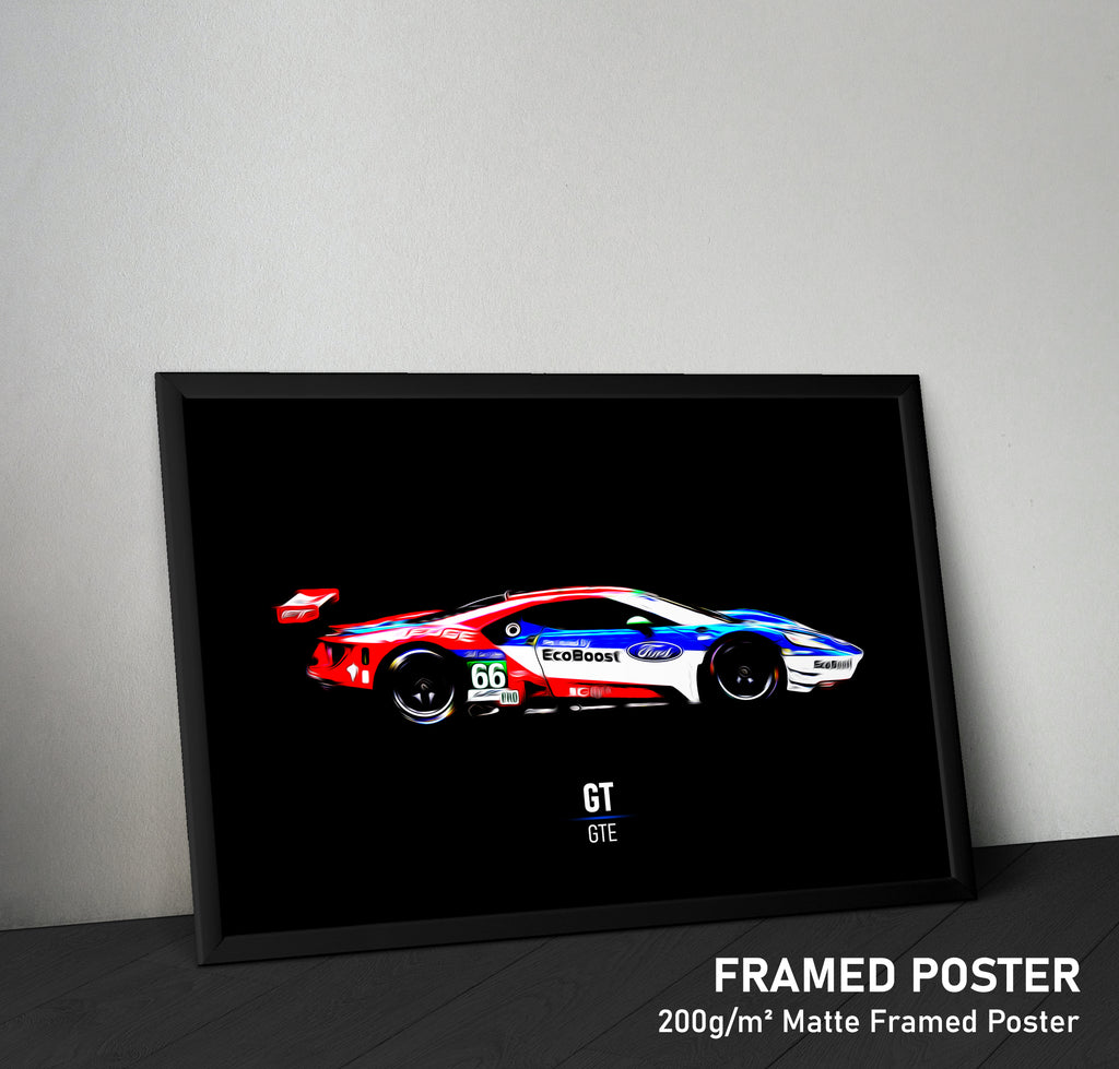 Ford GT GTE - Race Car Print – Illustrated Tracks