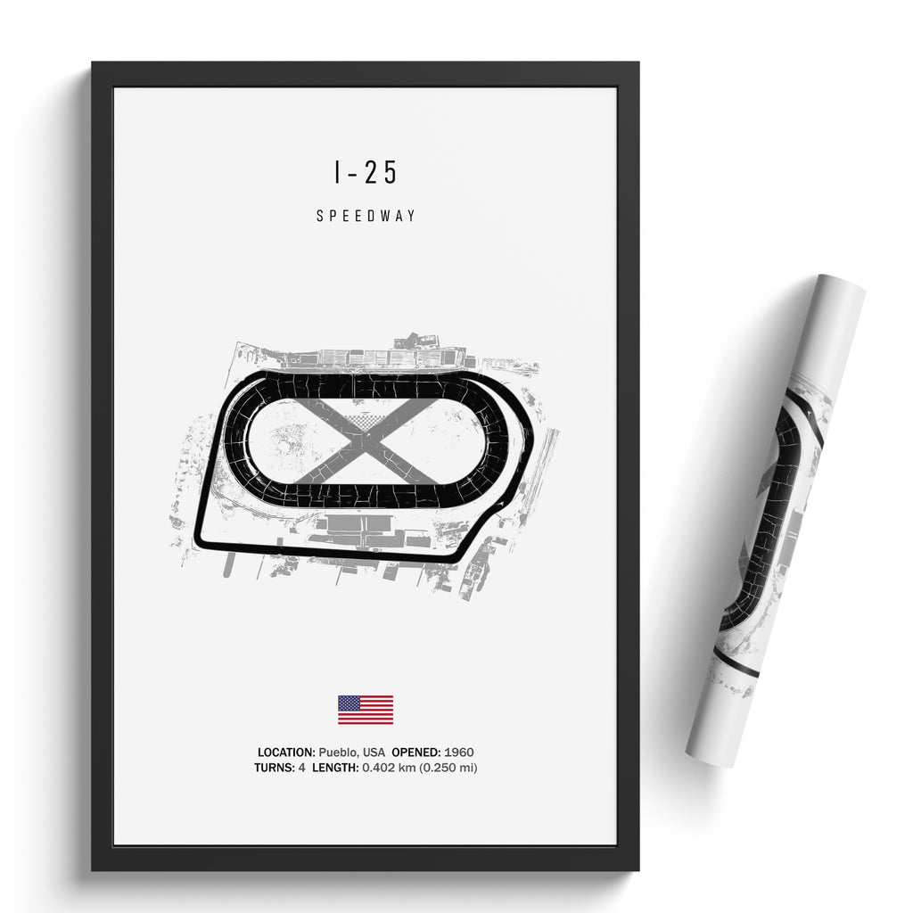 I-25 Speedway - Racetrack Print – Illustrated Tracks