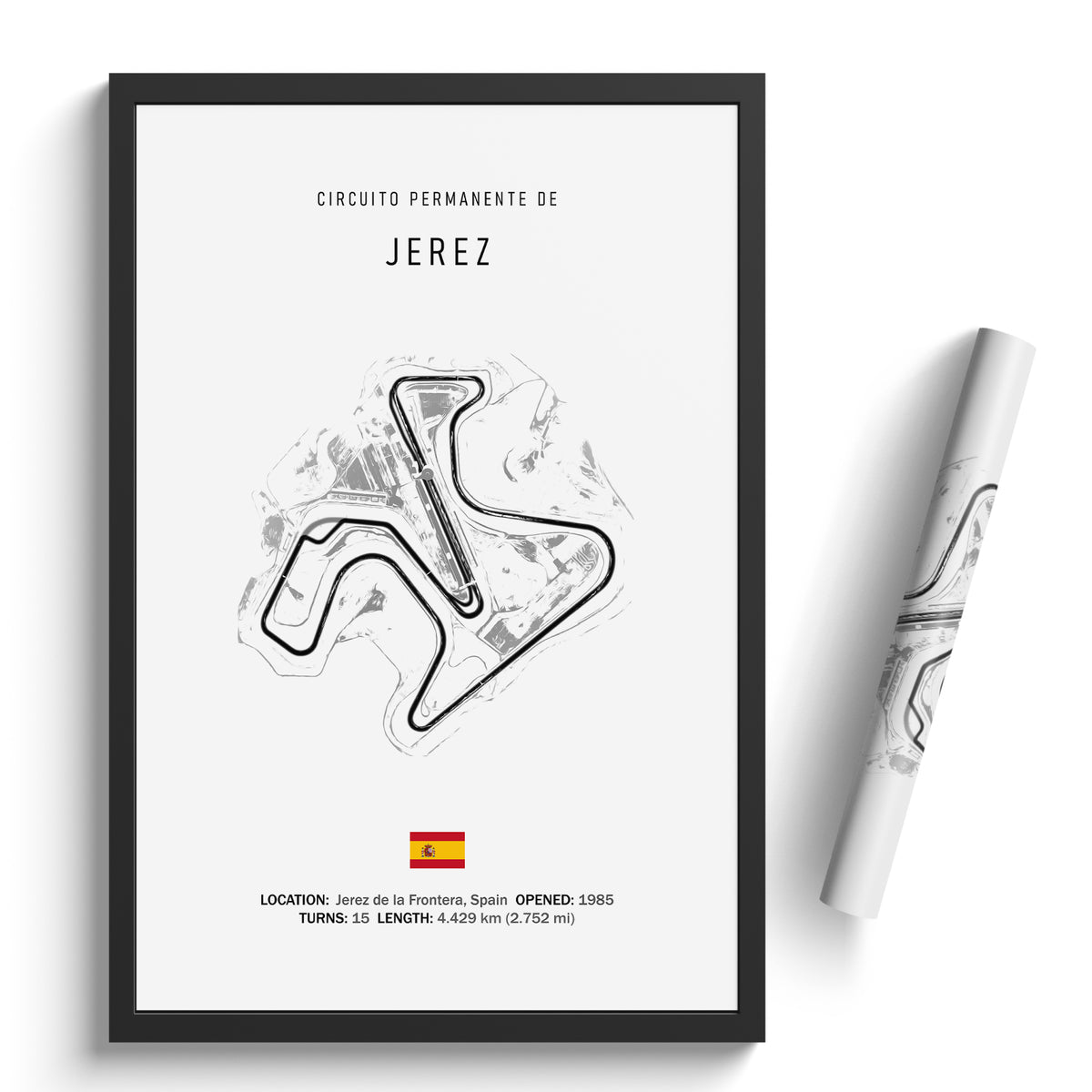 Circuito de Jerez (Grand Prix Circuit) - Racetrack Print – Illustrated ...
