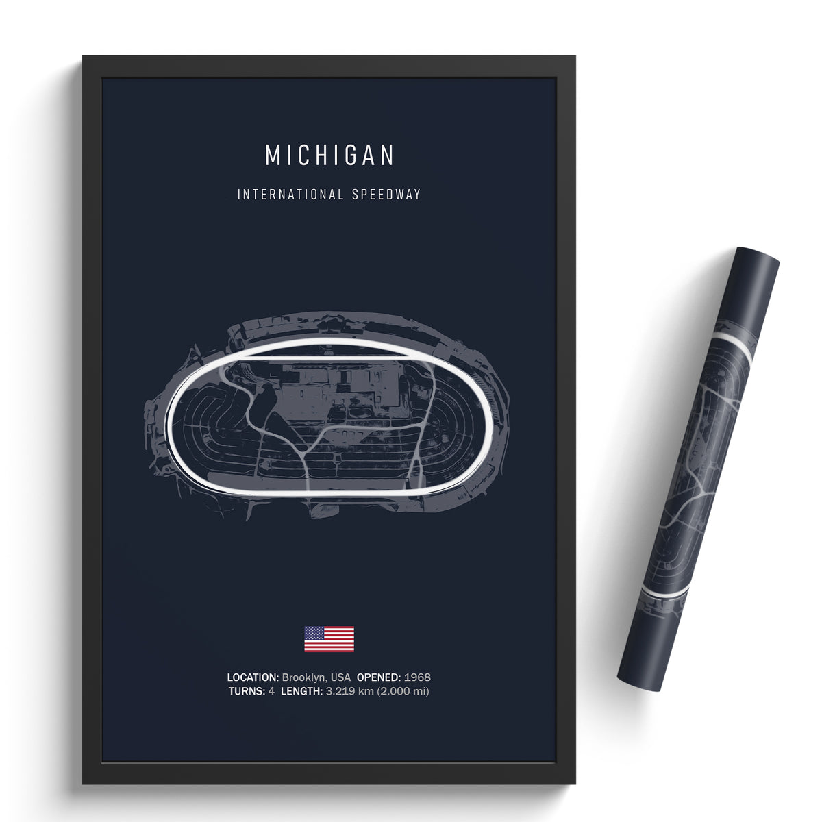 Michigan International Speedway - Racetrack Print – Illustrated Tracks