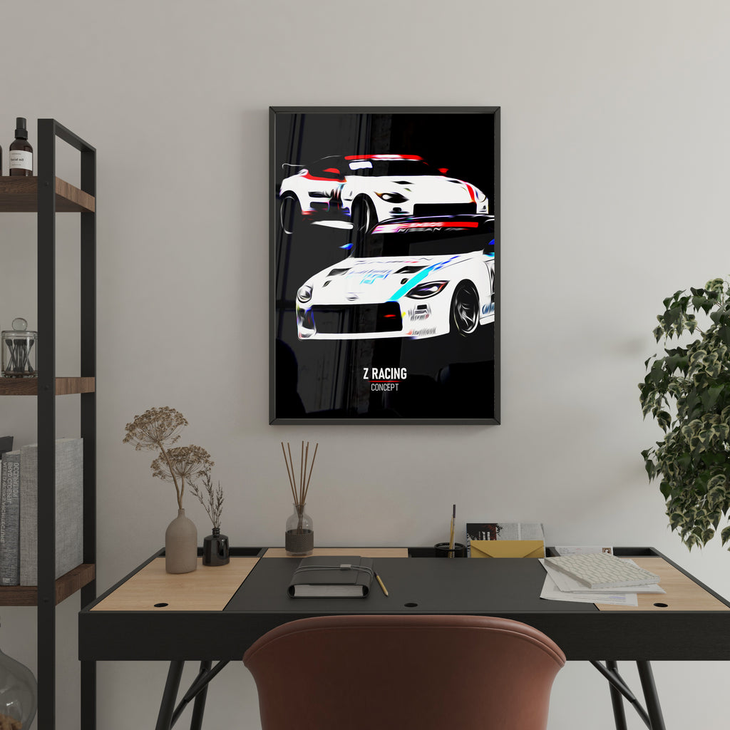 Nissan Z Racing Prototype - Race Car Print – Illustrated Tracks