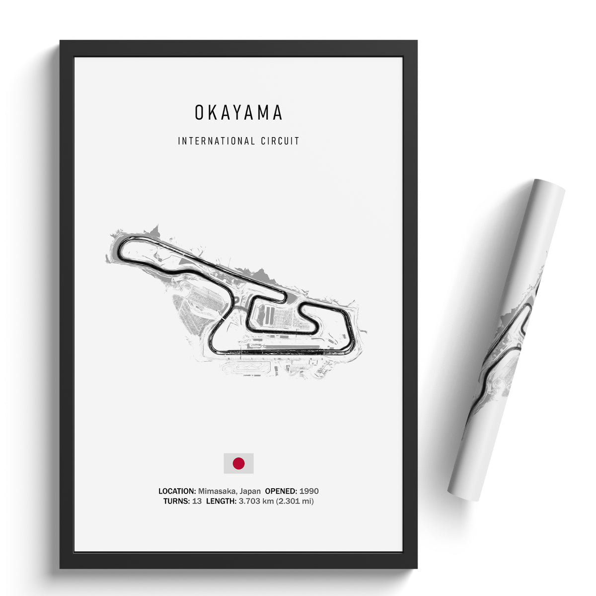Okayama International Circuit - Racetrack Print – Illustrated Tracks