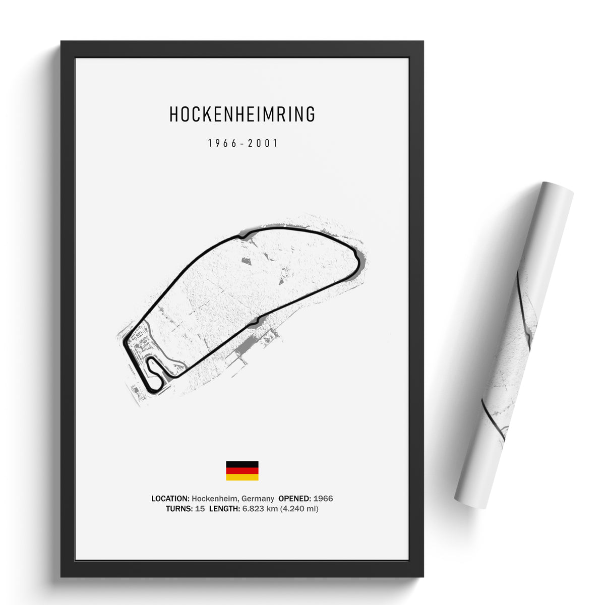 Hockenheimring 1966 - 2001 - Racetrack Print – Illustrated Tracks