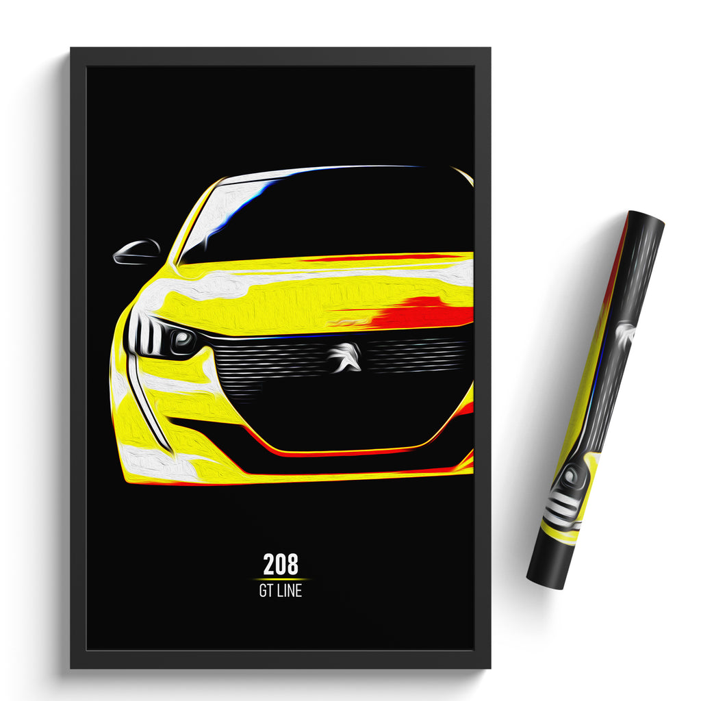 Peugeot 208 GT-Line - Subcompact Car Print – Illustrated Tracks