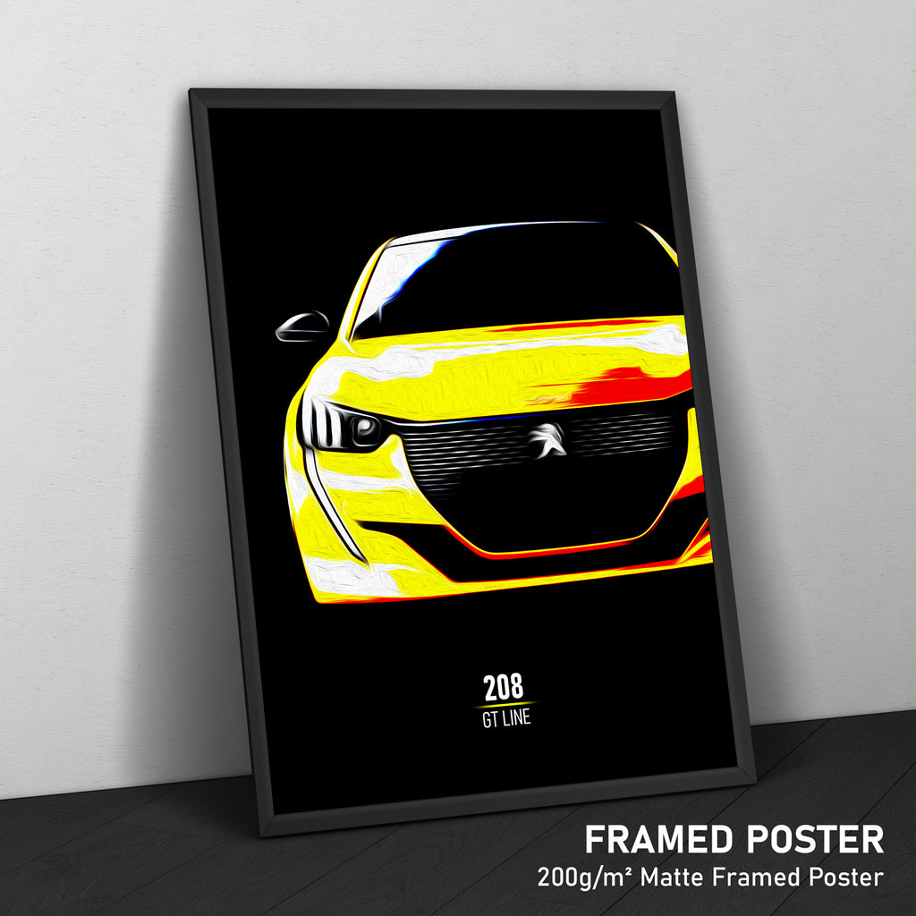 Peugeot 208 GT-Line - Subcompact Car Print – Illustrated Tracks