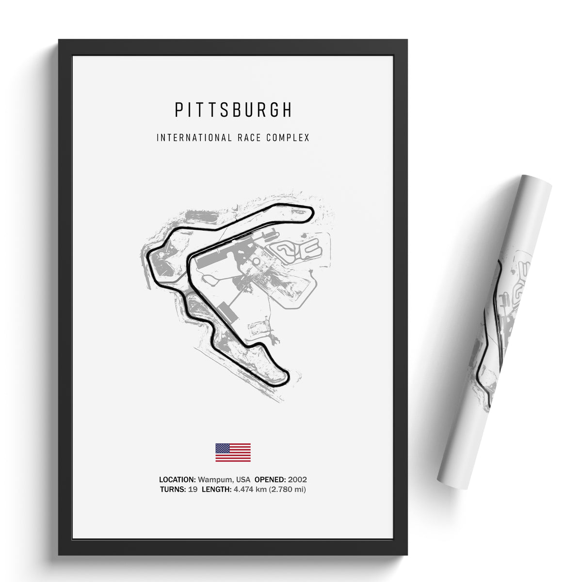 Pittsburgh International Race Complex - Racetrack Print – Illustrated ...