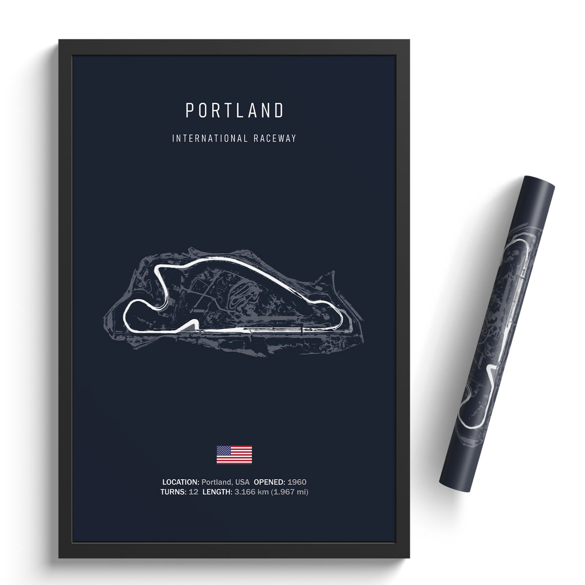 Portland International Raceway - Racetrack Print – Illustrated Tracks