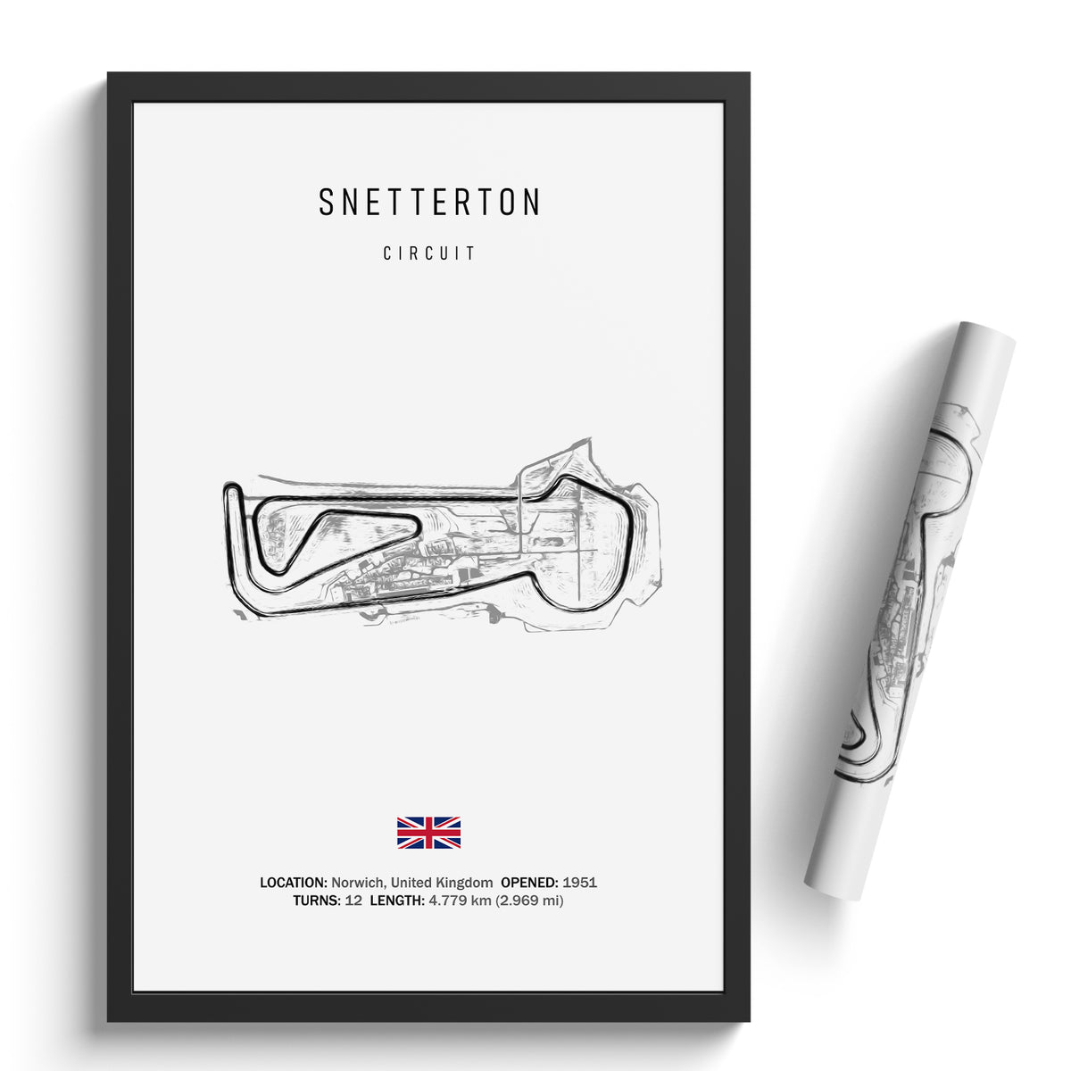 Snetterton Circuit - Racetrack Print – Illustrated Tracks