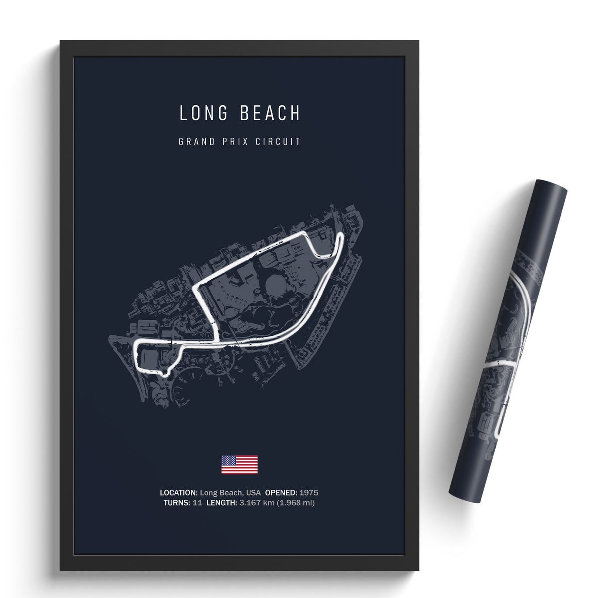Long Beach Circuit - Racetrack Print – Illustrated Tracks