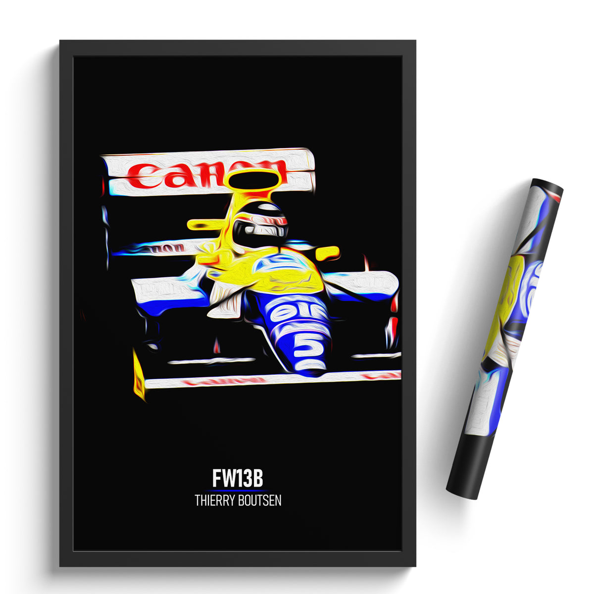 Williams FW13B, Thierry Boutsen 1990 - Formula 1 Print – Illustrated Tracks